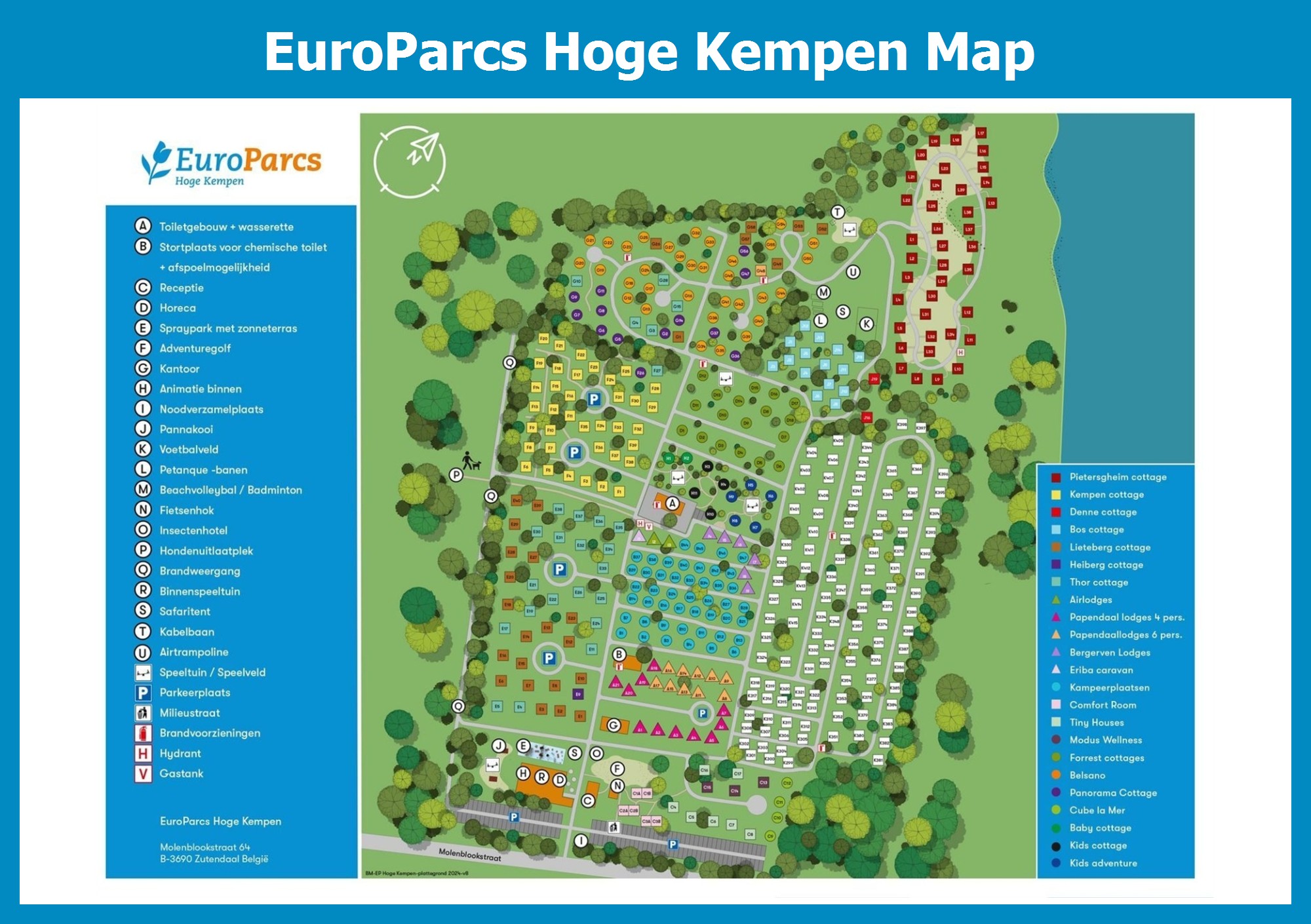 // Village map of EuroParcs Hoge Kempen | CampingExplorer